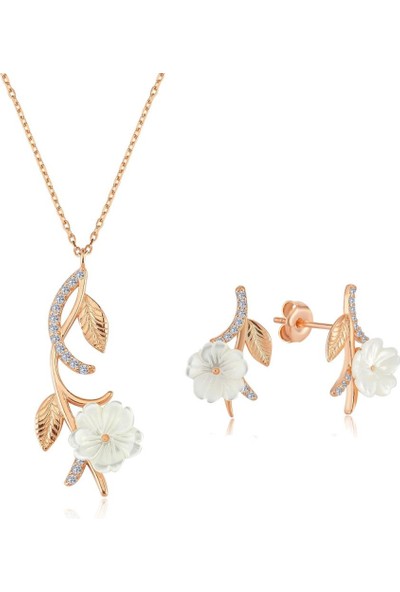 Mia Vento Italyan Tasarım Bahar Goncası Flowers Gümüş Ikili Set