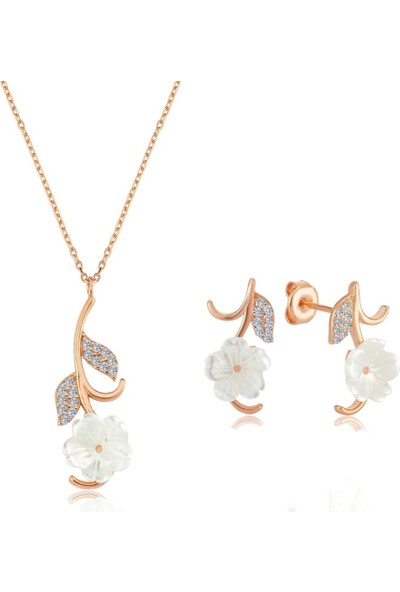 Mia Vento Italyan Tasarım Bahar Dalları Flowers Gümüş Ikili Set Mia Vento Italyan Tasarım Bahar Dalları Flowers Gümüş Ikili Set