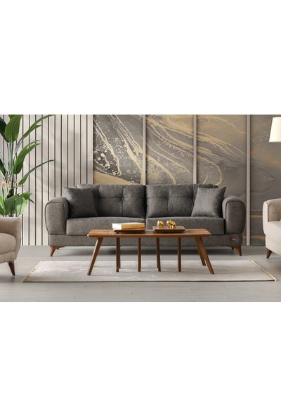 Doressa Lidia Grey Üçlü Kanepe