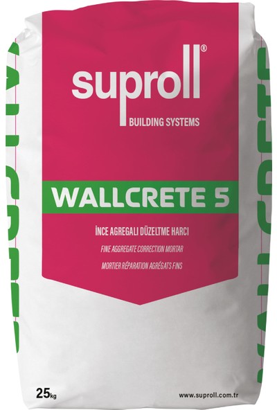 Suproll Wallcrete 5 Ince Agregalı Tamir Harcı Suproll Wallcrete 5 Ince Agregalı Tamir Harcı