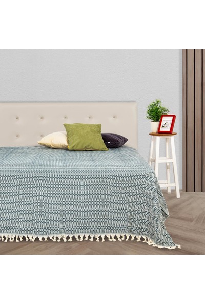 Homedius Baklava Desenkli Pamuk Pike MAVI-210X230