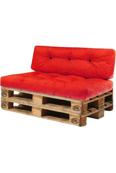 Prado Bahçe Balkon Palet Yer Minder Seti Yer Pufu 120X80CM Kırmızı Prado Bahçe Balkon Palet Yer Minder Seti Yer Pufu 120X80CM Kırmızı