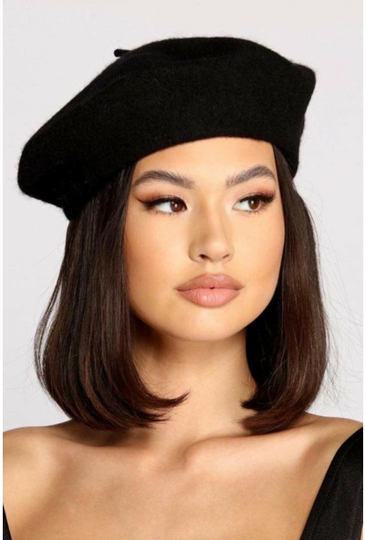 Megalaksi Kadın Keçe Fransız Ressam Bere Siyah