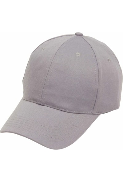 Megalaksi Unisex Spor Düz Kep Arkası Cırtlı Ayarlanabilir Şapka Gri
