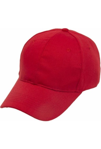 Megalaksi Unisex Spor Düz Kep Arkası Cırtlı Ayarlanabilir Şapka Kırmızı