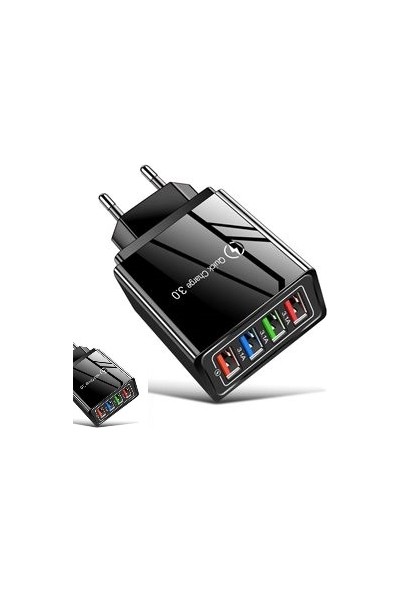 S-Link A6 Universal Çoklu Şarj Adaptörü 4 Port 48 W - Siyah S-Link A6 Universal Çoklu Şarj Adaptörü 4 Port 48 W - Siyah