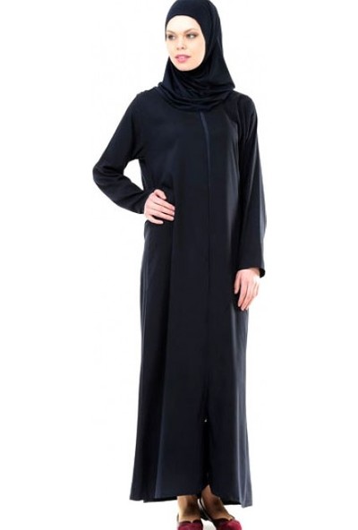 Çağrı Namaz Elbisesi - Örtülü Fermuarlı - Lacivert - No:21