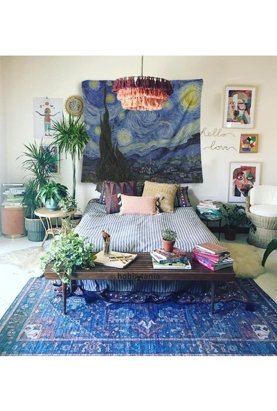 Hobimania Duvar Örtüsü Tapestry Vincent Van Gogh Yıldızlı Gece The Starry Night 70X100 cm Duvar Dekorasyon Moda Hobimania Duvar Örtüsü Tapestry Vincent Van Gogh Yıldızlı Gece The Starry Night 70X100 cm Duvar Dekorasyon Moda