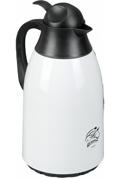 Cooker CKR2047 1,3 Litre Cam Hazneli Plastik Termos - Beyaz Cooker CKR2047 1,3 Litre Cam Hazneli Plastik Termos - Beyaz