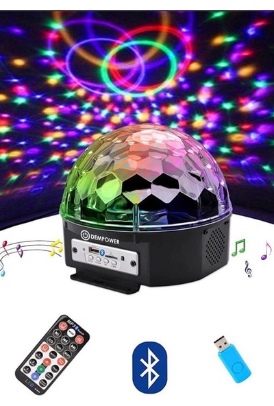 Dem Power Disko Topu Renkli LED Işıklı Bluetooht Özellikli Sese Duyarlı Mp3 Çalar Dempower Dem Power Disko Topu Renkli LED Işıklı Bluetooht Özellikli Sese Duyarlı Mp3 Çalar Dempower