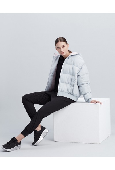 Skechers W Puffer Flexi Hooded Jacket Kadın Gri Mont - S212007-407 Skechers W Puffer Flexi Hooded Jacket Kadın Gri Mont - S212007-407