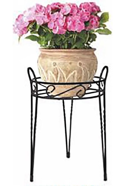 Bahçem Metal Ferforje Saksılık Çiçeklik Dekoratif Saksı Standı 1 Adet 26X26X37CM