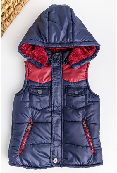 Babymod Kapüşonlu Içi Peluş Erkek Çocuk Şişme Yelek