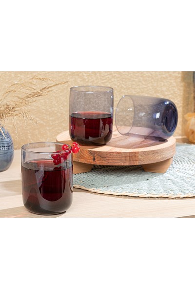 English Home Petunia Cam 3'lü Meşrubat Bardağı 365 ml. Lacivert