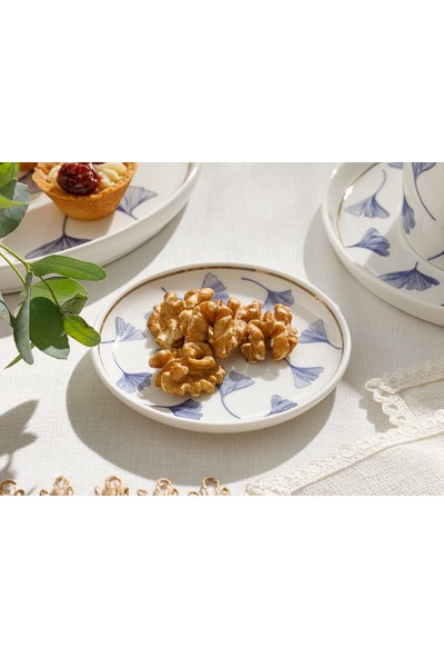 English Home Gingko Biloba New Bone Çerezlik 10 cm. Lacivert - Beyaz