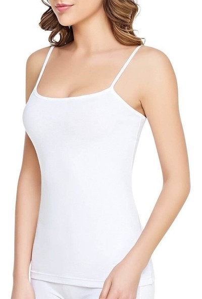 Tutku Mrc Kıd's Ribana Beyaz Kadın Ip Askılı Atlet 6 Lı Paket