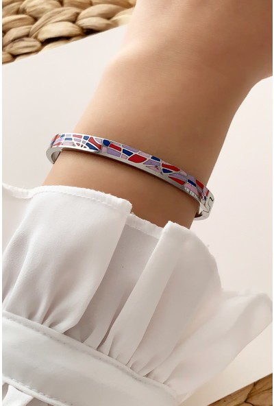 ÇLK Accessories Çelik Renkli Mineli Kelepçe Çelik Bileklik TRBILEK7694 B39003 ÇLK Accessories Çelik Renkli Mineli Kelepçe Çelik Bileklik TRBILEK7694 B39003