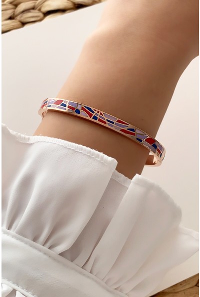 ÇLK Accessories Çelik Renkli Mineli Kelepçe Çelik Bileklik TRBILEK7694 B39003 ÇLK Accessories Çelik Renkli Mineli Kelepçe Çelik Bileklik TRBILEK7694 B39003