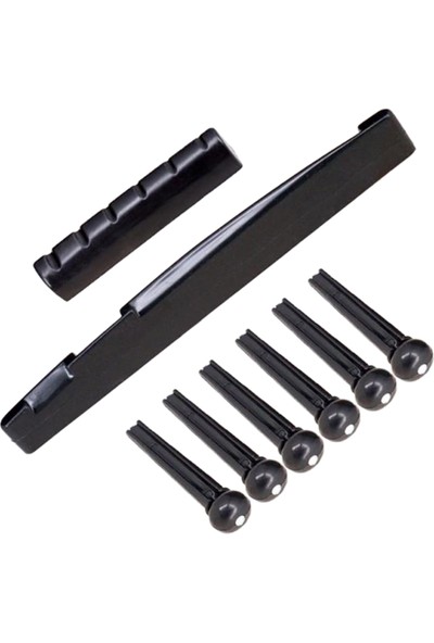 Blesiya Siyah Akustik Gitar Değiştirme 6x Köprü Pimleri 1x Eyer ve Somun Aracı Dıy (Yurt Dışından)