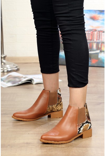 Modalist Sr-01 Yılan Desenli Sivri Burun Kadın Bot