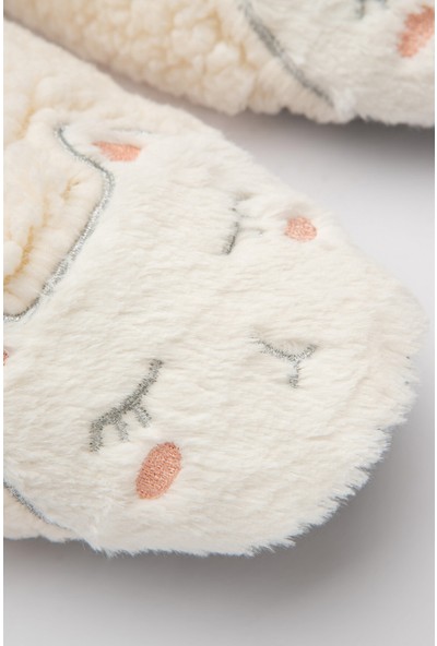 Penti Beyaz Fluffy Cat Patik