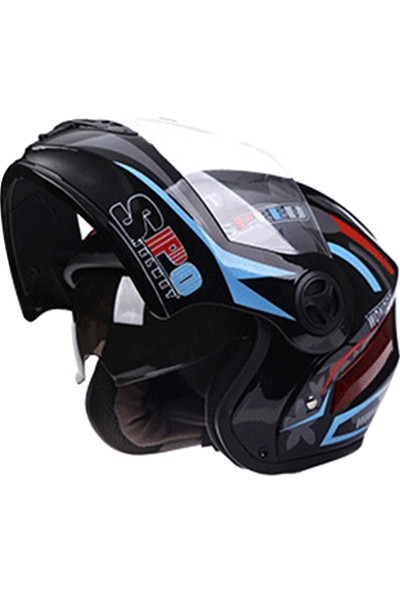 Blesiya Motosiklet Kask Visor Açık Yüz Çift Havalandırmaları Hafif Aerodinamik Off-Road - Siyah (Yurt Dışından)