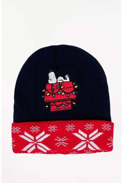 DeFacto Kadın Snoopy Lisanslı Yılbaşı Temalı Bere U9791AZ21WN