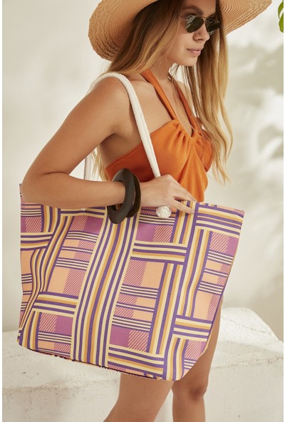 C&city Syt Plaj Çantası Y2670-16 Çok Renkli