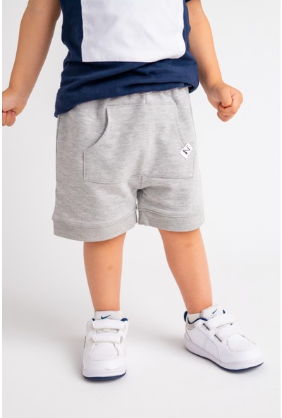 Zeyland Erkek Bebek Gri Kanguru Cepli Şort (9AY-4YAŞ)