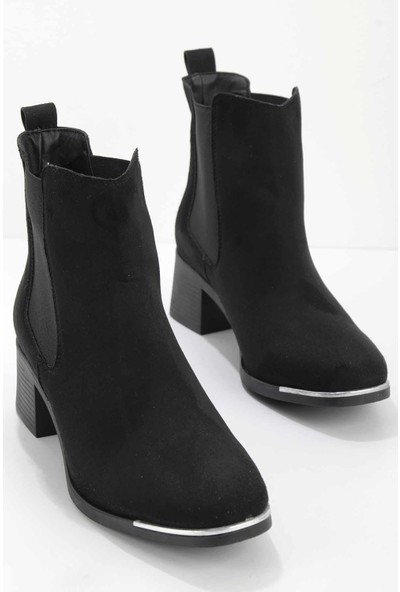 Bambi Siyah Süet Kadın Bot & Bootie K02763530102