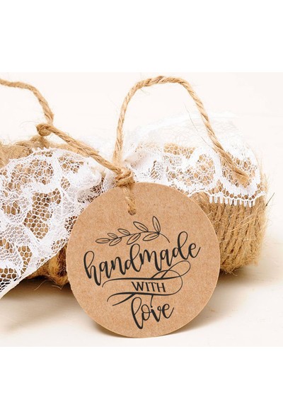 Dekorden Kraft Hand Made With Love Etiket 100'lü Dekorden Kraft Hand Made With Love Etiket 100'lü