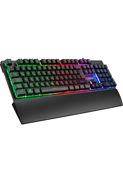 Rampage KB-RX77 Runner USB Rainbow Aydınlatmalı Q Bilek Destekli Klavye Siyah Rampage KB-RX77 Runner USB Rainbow Aydınlatmalı Q Bilek Destekli Klavye Siyah