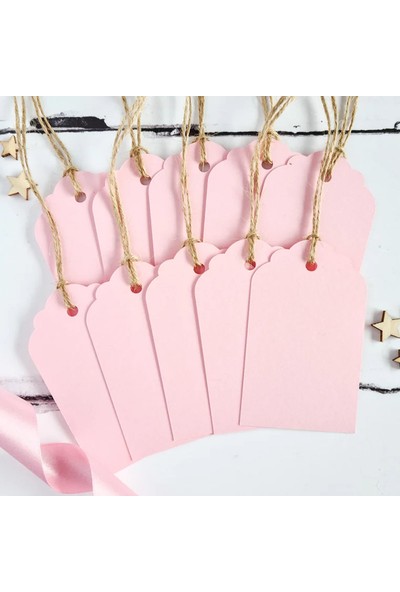 Dekorden Etiket 4 x 7 cm Pembe 100'lü