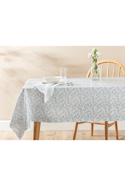 Halen Pvc Masa Örtüsü 140X140 cm Mavi