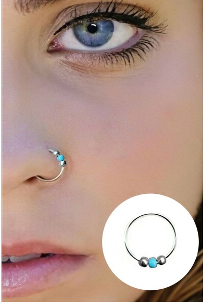 Takıconcept Gümüş Halka Hızma Mavi Boncuklu (925 Ayar Gümüş)