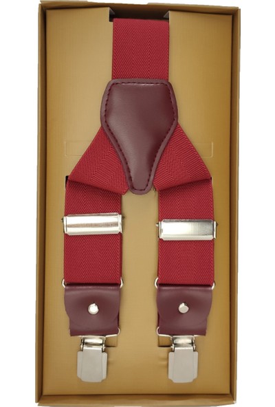 Elegante Cravatte Kırmızı Renk Lüks Erkek Pantolon Askısı Elegante Cravatte Kırmızı Renk Lüks Erkek Pantolon Askısı