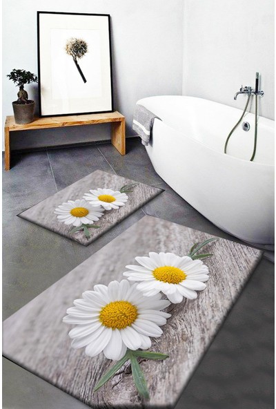 Else Halı Else Gri Sarı Papatyalar Desenli Yıkanabilir Kaymaz Taban 2li Banyo Halısı Paspas Klozet Takımı Else Halı Else Gri Sarı Papatyalar Desenli Yıkanabilir Kaymaz Taban 2li Banyo Halısı Paspas Klozet Takımı