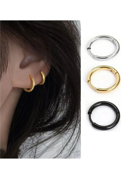 Takıconcept 3 Adet 3 Ayrı Renk 316L Çelik Kıkırdak Halka Küpe