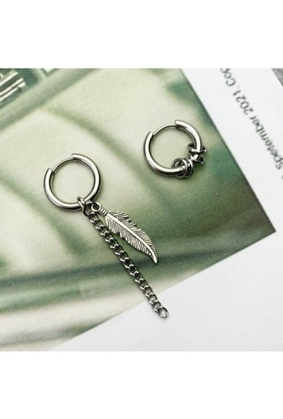 Takıconcept 2 Adet Çelik Erkek Küpe Set