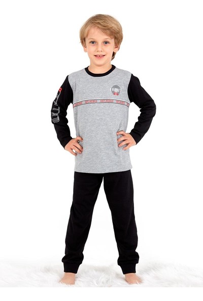 Blackspade 30736 Erkek Çocuk Pijama Takımı - Gri Melanj