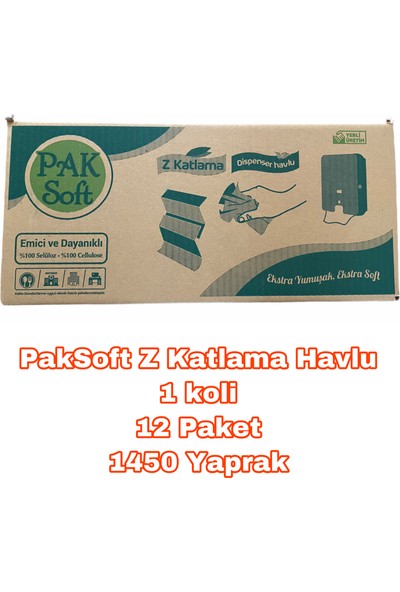 Paksoft Z Katlama Havlu 1450 Yaprak 12'li Paksoft Z Katlama Havlu 1450 Yaprak 12'li