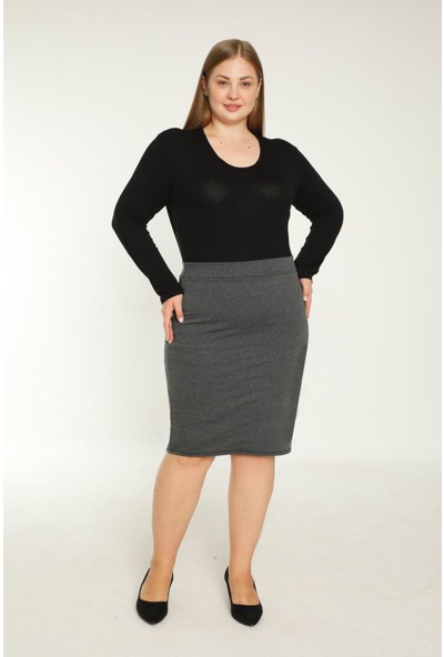 Modayız Esnek Büyük Beden Etek 4D-1905 Modayız Esnek Büyük Beden Etek 4D-1905