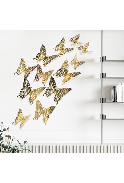 Sheng Store 3D Metalik Kelebek Duvar Çıkartması 12'li (Yurt Dışından) Sheng Store 3D Metalik Kelebek Duvar Çıkartması 12'li (Yurt Dışından)