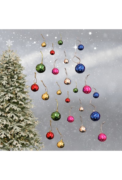 Happyland 4cm 24'lü Lüx Yıldızlı Yılbaşı Ağacı Cicitop