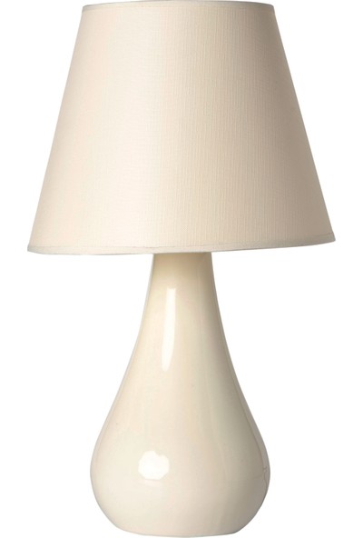 Nisaluce Nisa Luce Damla Büyük Abajur Seramik - Beyaz / Krem Biyeli Nisaluce Nisa Luce Damla Büyük Abajur Seramik - Beyaz / Krem Biyeli