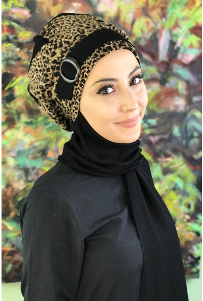 Yoisho Store Leopar Desenli Atklı Bere Kahverengi