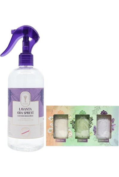 Dr. Lavender Lavanta Oda Spreyi 400 ml + Bitkisel 3'lü Sabun Seti Bebek + Zeytin Yağ + Lavanta Sabunu Dr. Lavender Lavanta Oda Spreyi 400 ml + Bitkisel 3'lü Sabun Seti Bebek + Zeytin Yağ + Lavanta Sabunu
