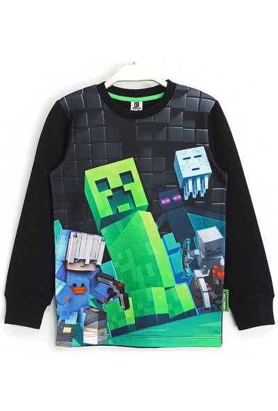 Minecraft Erkek Çocuk 3D Baskılı Sweatshirt 5 - 13 Yaş Siyah Minecraft Erkek Çocuk 3D Baskılı Sweatshirt 5 - 13 Yaş Siyah