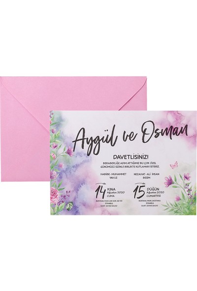 Polen Düğün Davetiyesi Eko Line Polen 22397