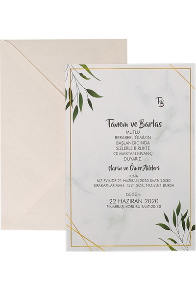 Polen Düğün Davetiyesi Eko Line Polen 22449